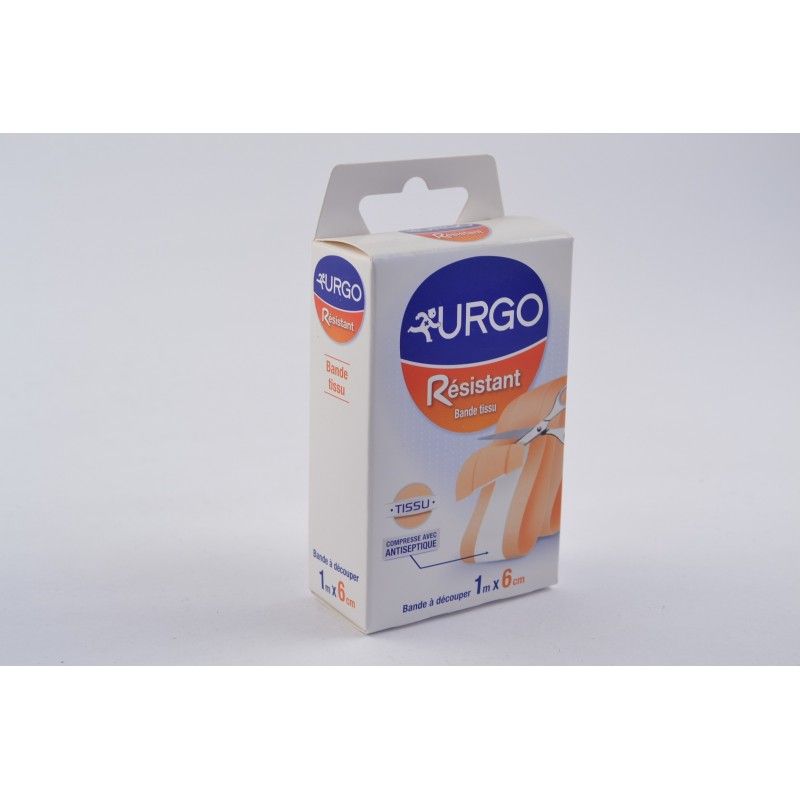 URGO RESISTANT Pansement bande à découpé antiseptique 6cmx1m - NotrePharma