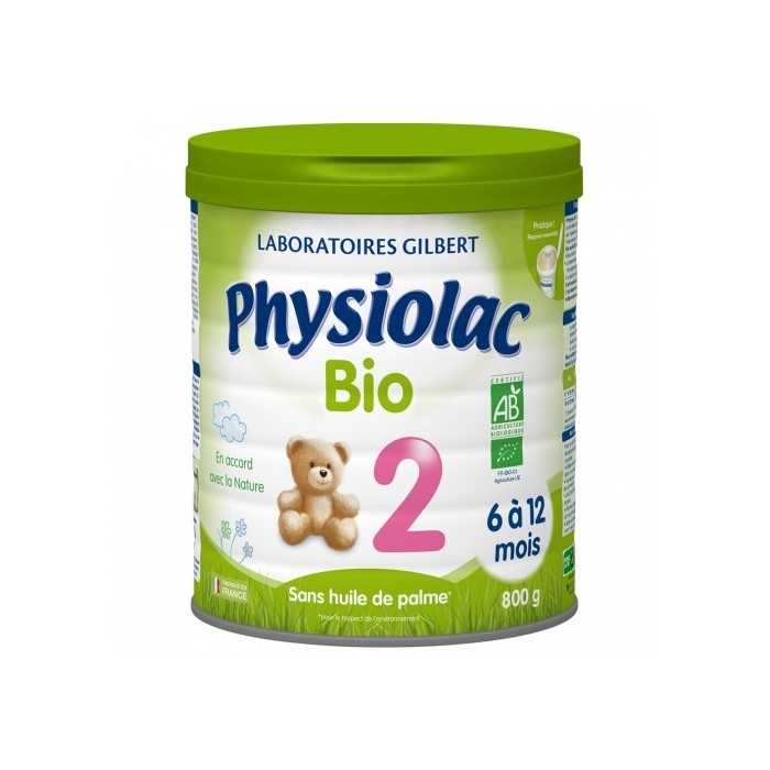 Physiolac Bio 2eme age De 6 À 12 Mois Boite de 800 grammes Gilbert - 1
